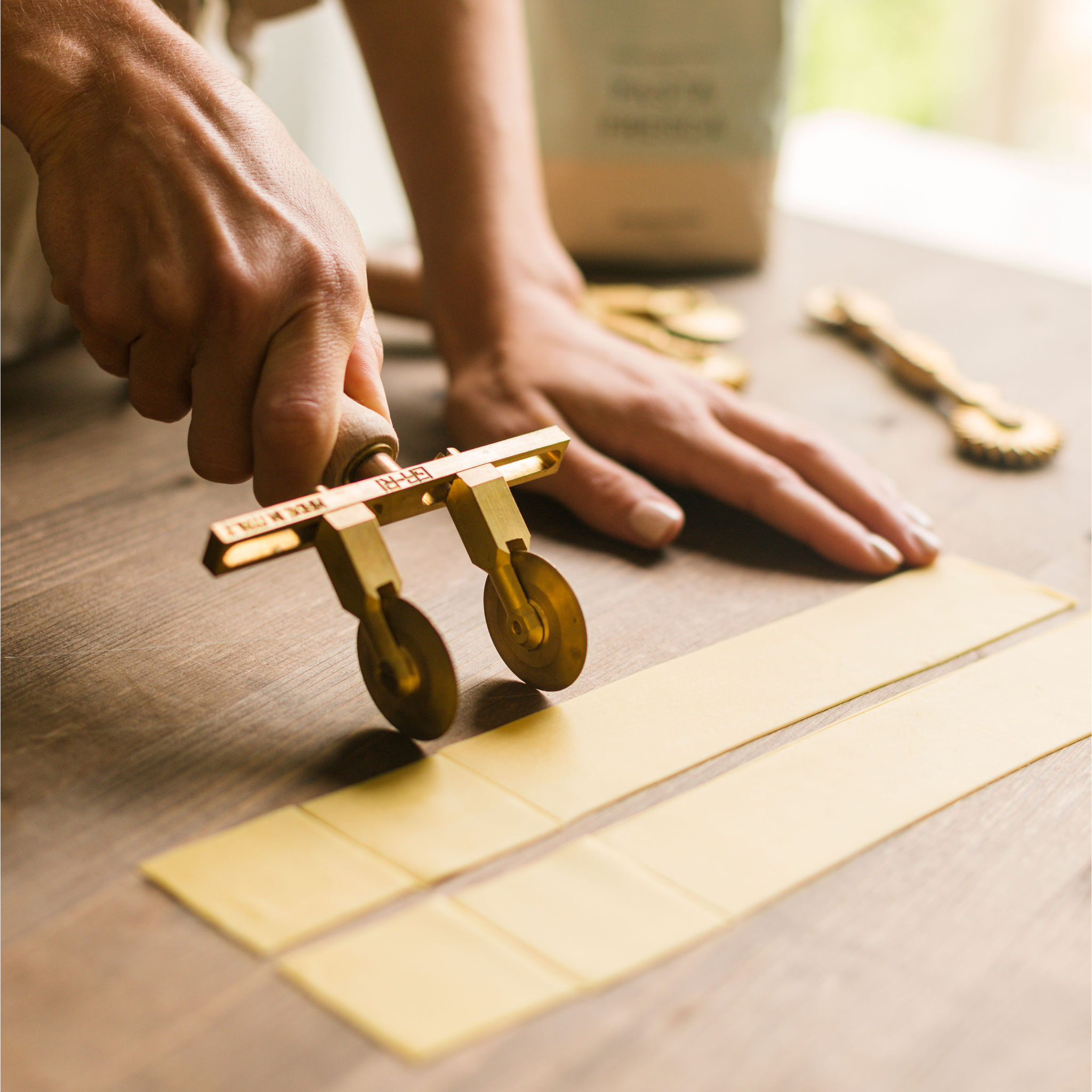 Adjustable Brass Pasta Cutter – q.b. Cucina